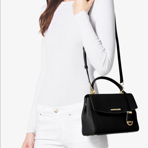 MICHAEL Michael Kors | Bags | Michael Kors Ava Small Black Satchel ...